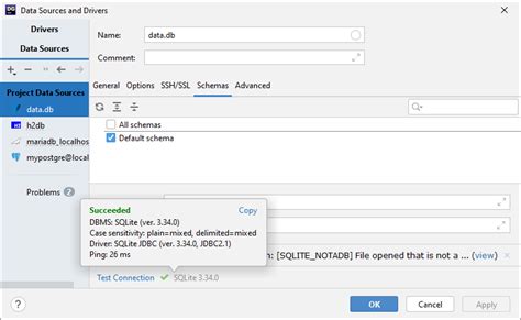 Sqlite3 Как подключиться в Datagrip Jetbrains к зашифрованной БД с помощью нативного
