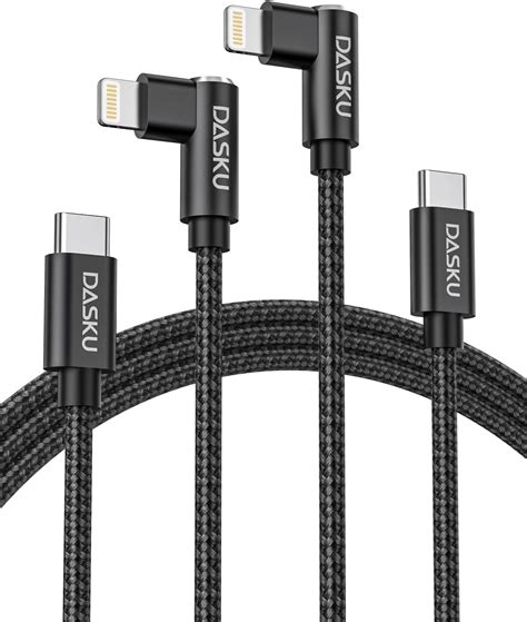 Usb C To Lightning Cable For Iphone 2pack 6ft Right Angle