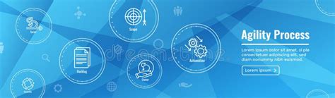 Agile Scrum Process And Development Icon Set Web Header Banner Stock Vector Illustration Of