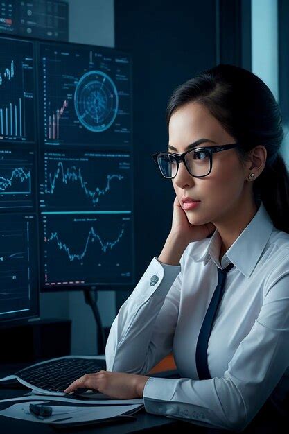 Premium Ai Image Bored Businesswoman Sitting At Desk Aigenerated