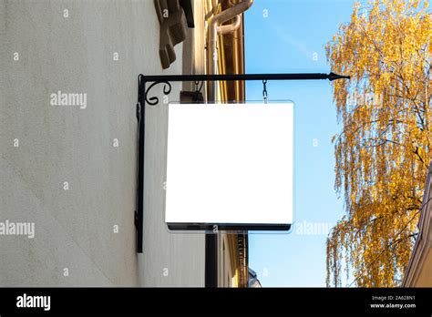 Mock Up Rectangular Shape Signboard Of Store Shop Restaurant Office