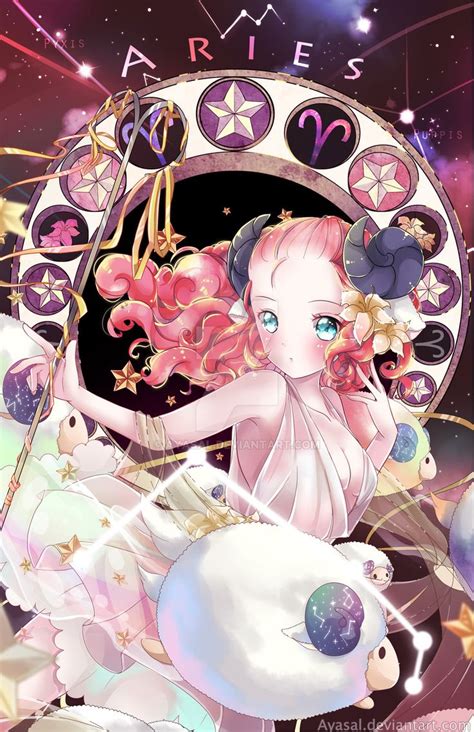 Овен зодиакальных созвездий по Ayasal Anime Zodiac Anime Drawings