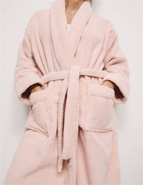 Pure Cotton Towelling Dressing Gown Mands Collection Mands