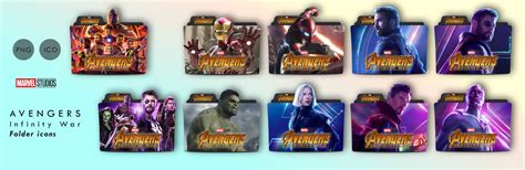 Marvel Mcu Avengers Infinity War Folder Icon Pack By