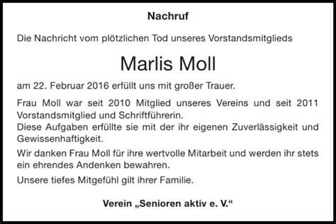 Traueranzeigen Von Marlis Moll Aachen Gedenkt
