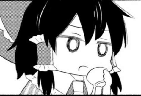 东方project黑白漫画表情包头像博丽灵梦 堆糖，美图壁纸兴趣社区