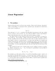 Linear Regression Pdf Linear Regression The Problem Suppose That In The Data We Observe