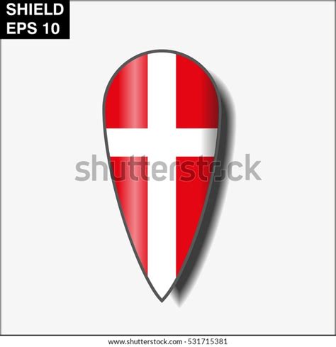 Teardrop Shield Wood Steel Isolated On Stock Vector Royalty Free
