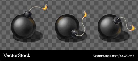 Bomb realistic set Royalty Free Vector Image - VectorStock