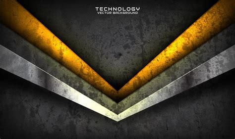 3d Gray Rough Grunge Techno Abstract Background Overlap Layer On Dark Space With Sparkle Yellow