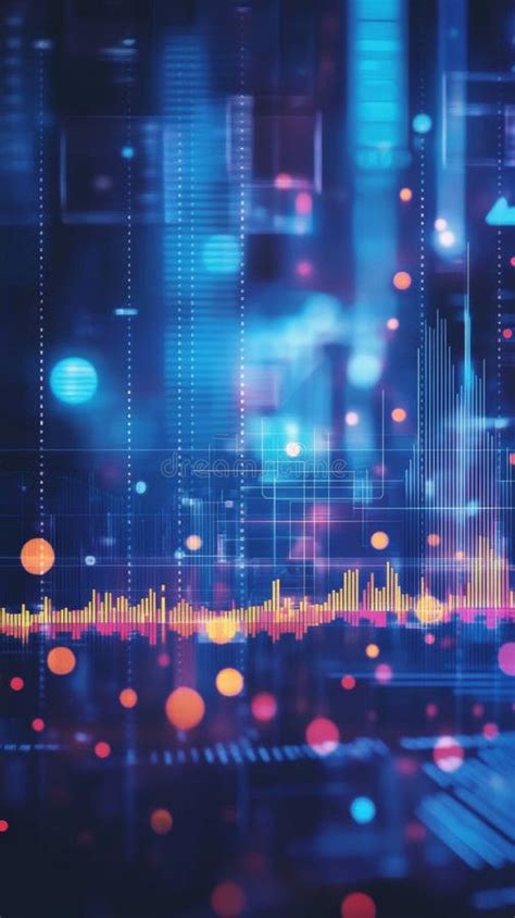 dynamic abstract technology visualization with colorful data elements