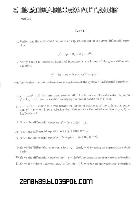 TeCh Differential Equations EXAM B