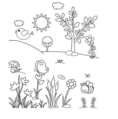 40 نقاشی کودکانه در مورد فصل بهار برای ابتدایی و پیش دبستانی مینویسم