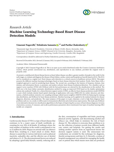 Pdf Machine Learning Technology Based Heart Disease Detection Models