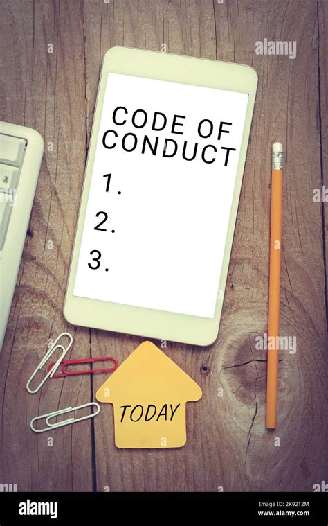 Conceptual Caption Code Of Conduct Internet Concept Set Of Principles
