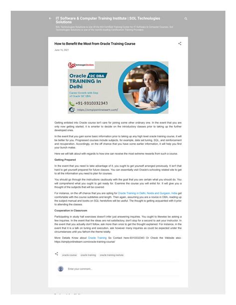Job Oriented Oracle Training In Delhi Ncr With Placement Support By