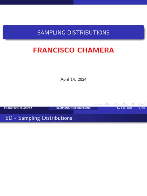 Presentation Sampling Distributions Pdf Standard Deviation