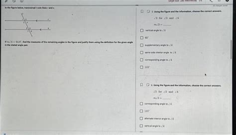 Solved In The Figure Below Transversal T Cuts Lines R And Chegg