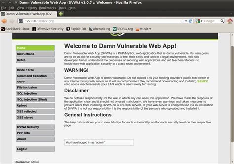 damn vulnerable web app installer shell script