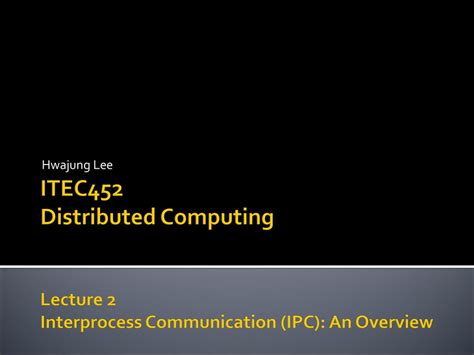 Hwajung Lee Itec Distributed Computing Lecture Interprocess