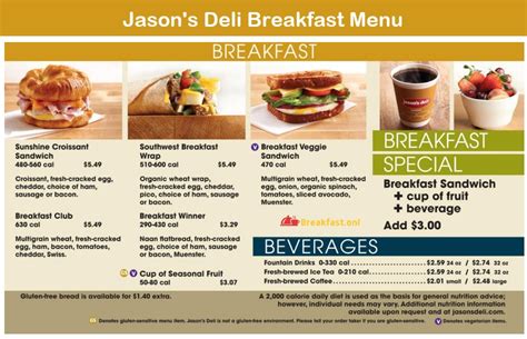 Jasons Deli Breakfast Menu 2025 With Price Items Hours Sandwiches