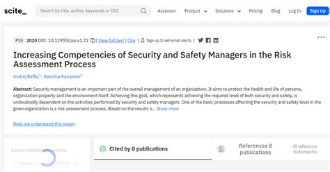 Increasing Competencies Of Security And Safety Managers In The Risk
