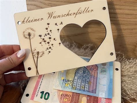 Geldgeschenk Wunscherfüller Pusteblume Holzkarte Etsy de