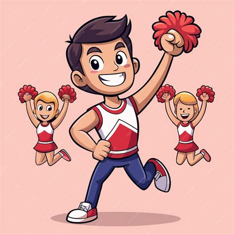 Premium Vector Cartoon Cheerleader Squad Vector Art