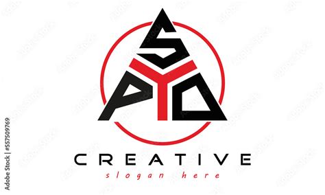 Pso Three Letter Creative Triangle Shape In Circle Logo Design Vector