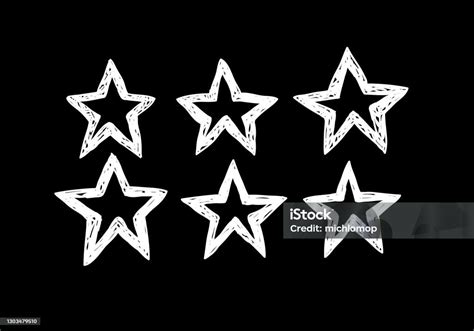 흑백 연필 드로잉 오브젝트의 낙서 세트 손으로 그린 추상적인 그림 그런지 요소 디자인용 벡터 추상별 거친에 대한 스톡 벡터 아트 및 기타 이미지 Istock