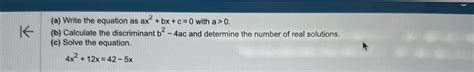 Solved A ﻿write The Equation As Ax2 Bx C 0 ﻿with A 0 B