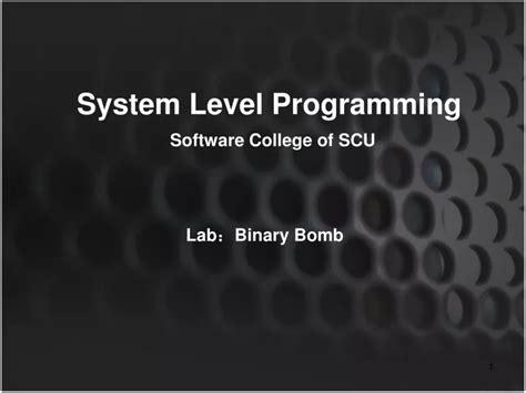 Ppt System Level Programming Software College Of Scu Powerpoint