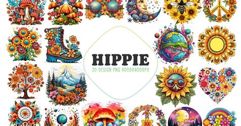 Vibrant Hippie Artwork Bundle Bundle · Creative Fabrica