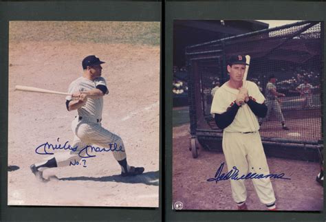 At Auction Mlb Mickey Mantle And Ted Williams Autographed Photos