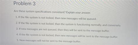 Solved Problem 3 Are These System Specifications Consistent