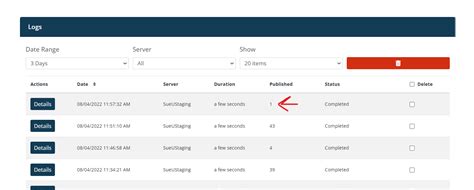 incremental publishing the logs do not automatically refresh after an