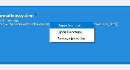 QGIS Welcome Page What Is Pin To List For Geographic Information Systems Stack Exchange