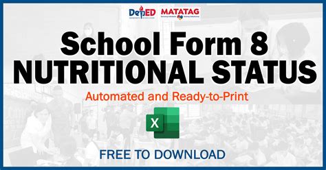 School Form 8 Nutritional Status Automated And Ready To Print Deped Click