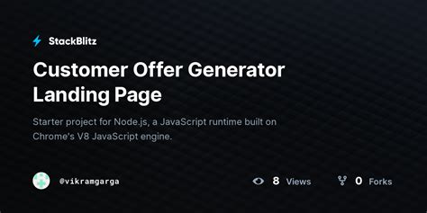 Customer Offer Generator Landing Page StackBlitz