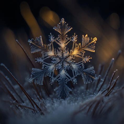 Premium Ai Image Generative Ai Macro Illustration Hyperrealistic Snowflake