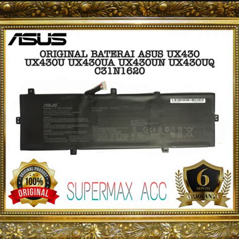 Jual Original Baterai Laptop Asus Ux430 Ux430u Ux430un Ux430ua C31n1620
