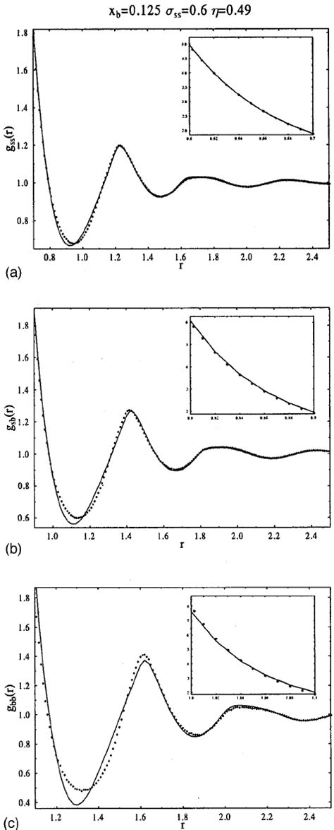 the pair correlation functions of hard sphere mixtures at ␩ ϭ 0 49