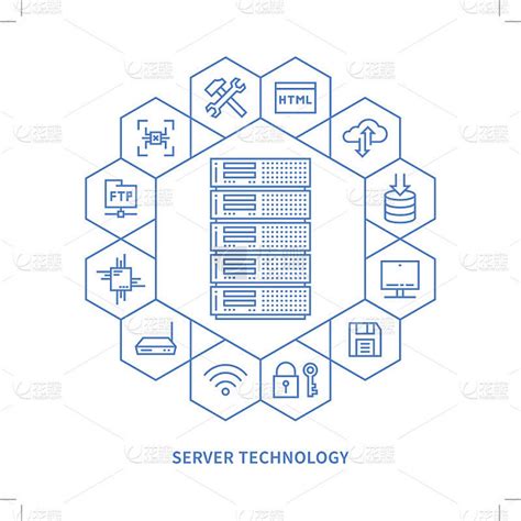 服务器基础设施矢量图