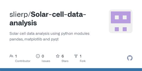 github slierp solar cell data analysis solar cell data analysis