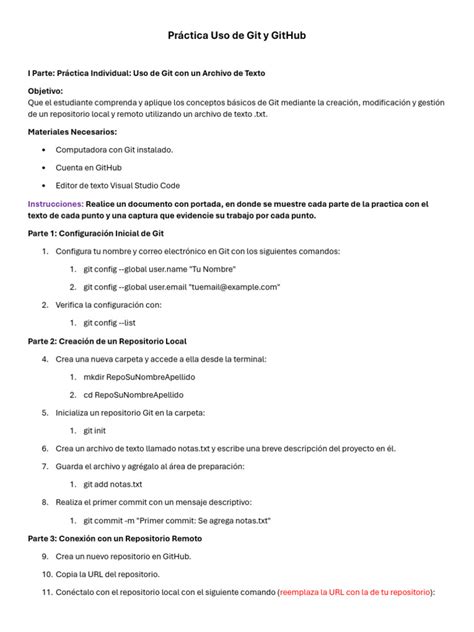 Práctica Git Y Github Pdf Informática Software