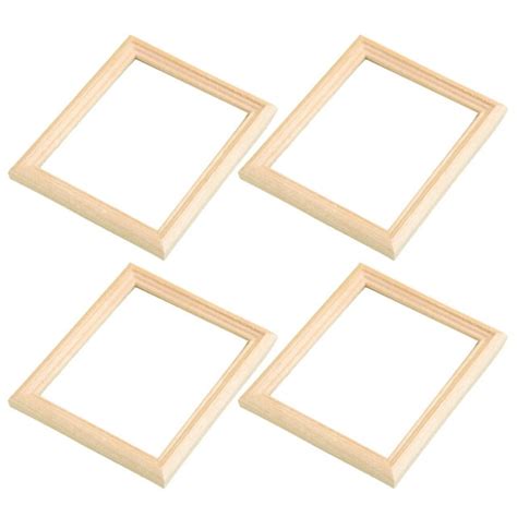 4pcs Mini Photo Frames Wooden Tiny Picture Frames Miniature Wood Frames