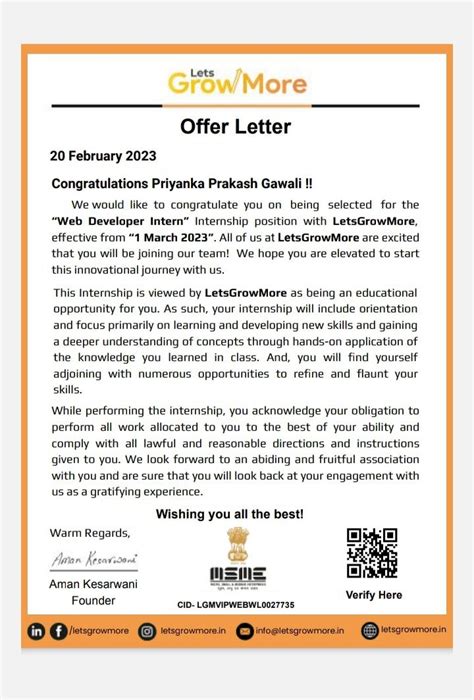 Priyanka Gawali On Linkedin Webdevelopment Opportunity Internship Intern Connections