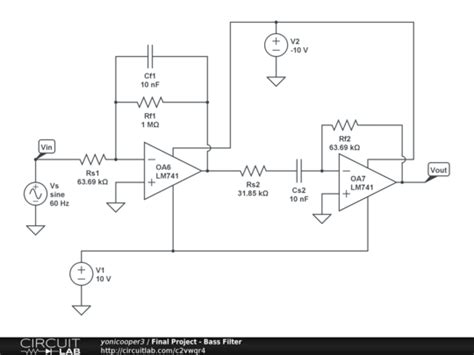 Final Project Bass Filter Circuitlab