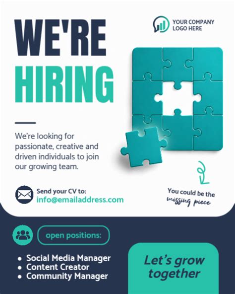 White Blue Professional Job Recruitment Were Hiring Social Media
