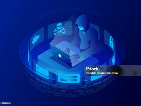 Isometric Vector Internet Hacker Attack And Personal Data Security Concept Computer Security